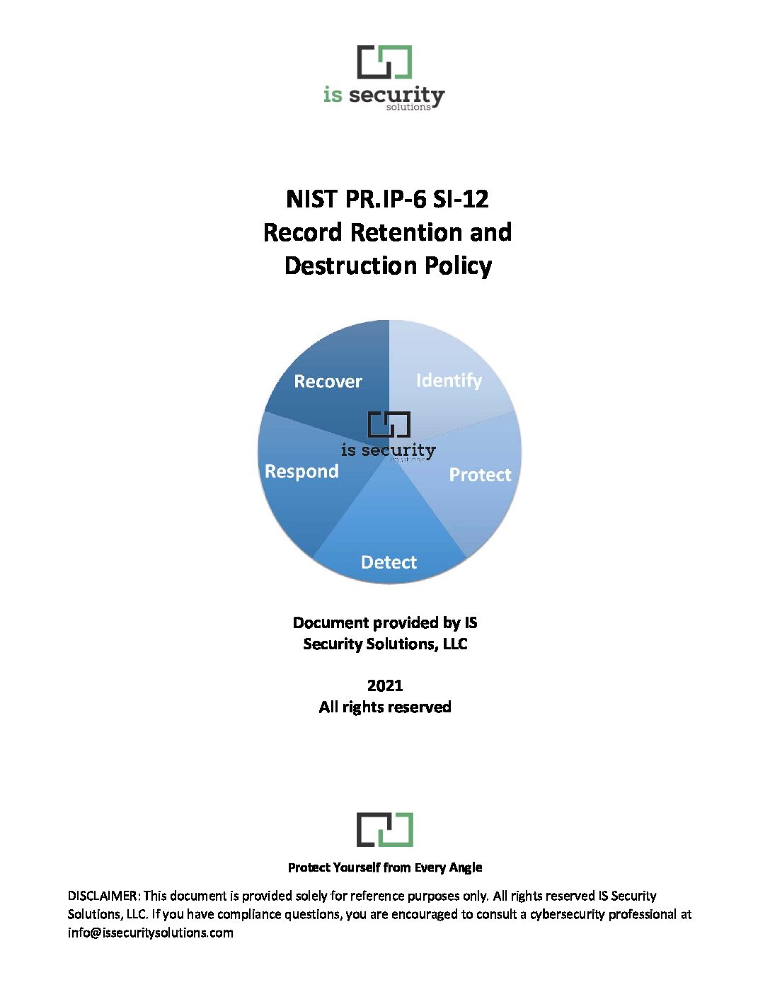 NIST Cybersecurity Policy SI 12 Record Retention And Destruction 