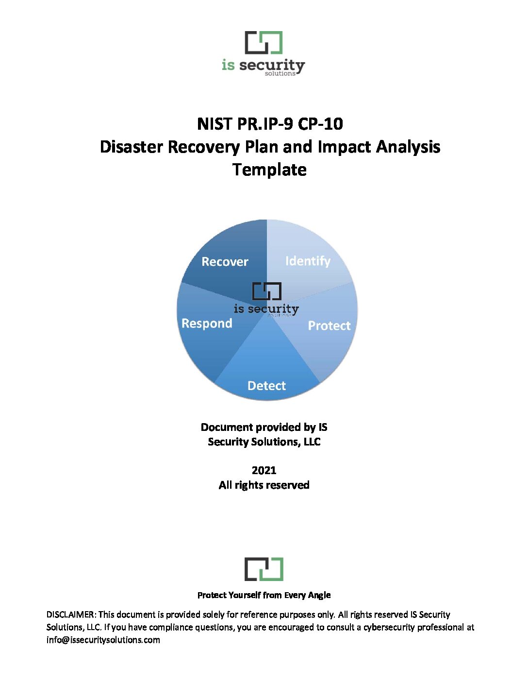 Disaster Recovery Plan And Impact Analysis Template NIST CP 10 Buy 